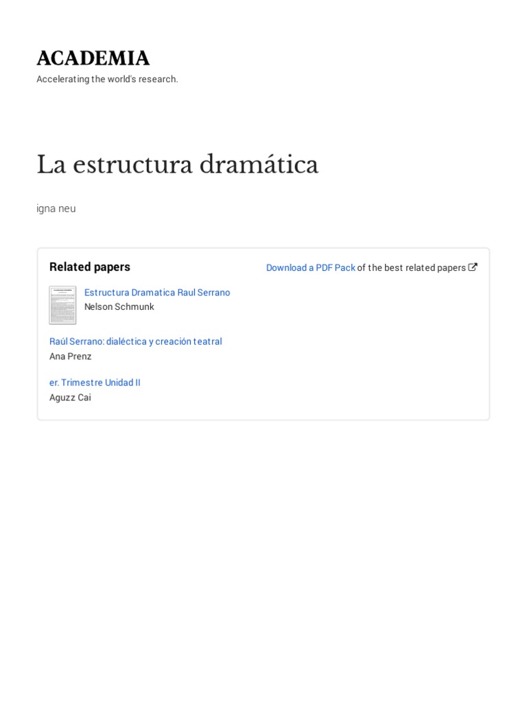 La - Estructura - Dramatica-Raul Serrano | PDF | Comportamiento | Teatro