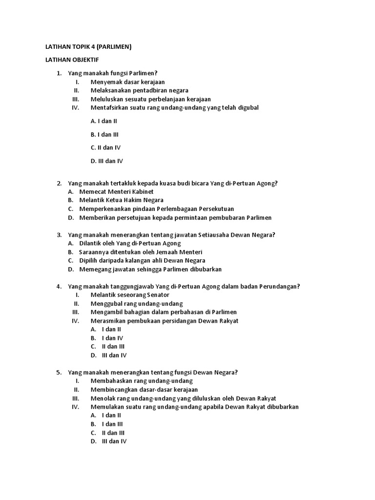Latihan Topik 4 | PDF