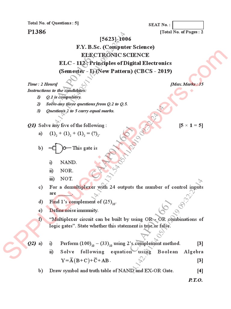 BSC - BSC Cs Electronic Science - Semester 1 - 2019 - November ...