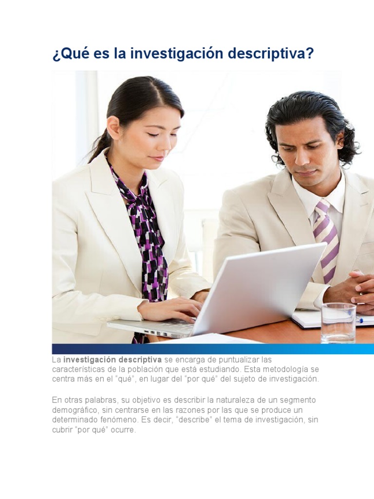 Qué Es La Investigación Descriptiva | PDF | Estadísticas | Caso de estudio