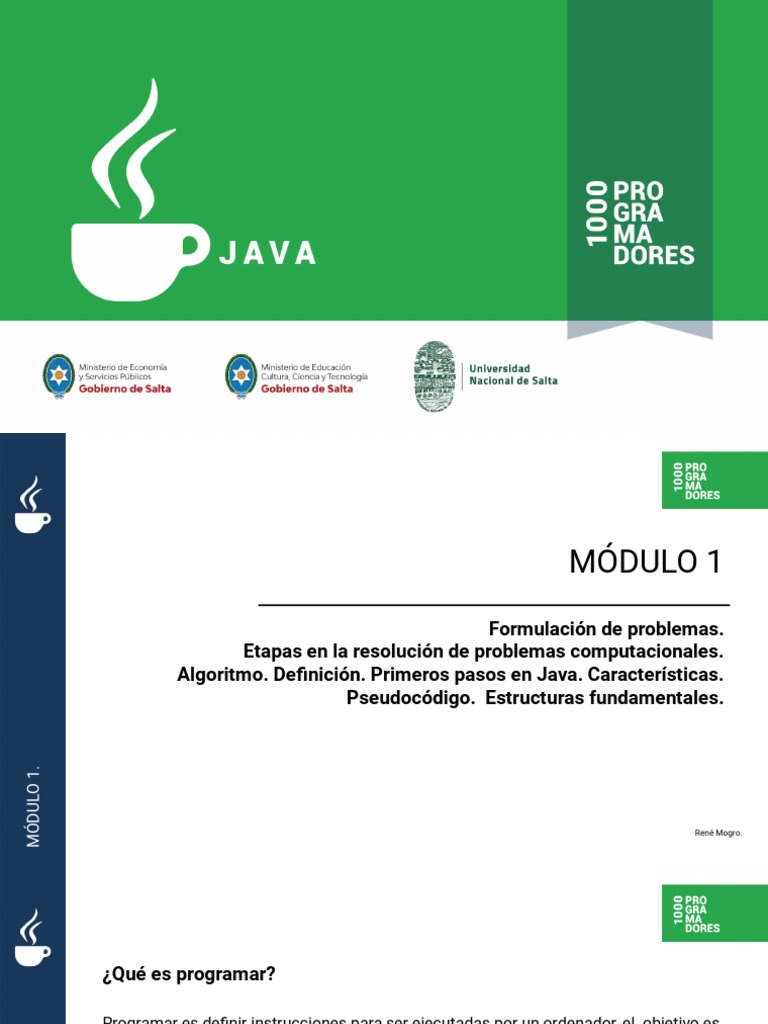 Modulo 1 - Clase 1 Java | PDF | Java (lenguaje de programación) | Java ...
