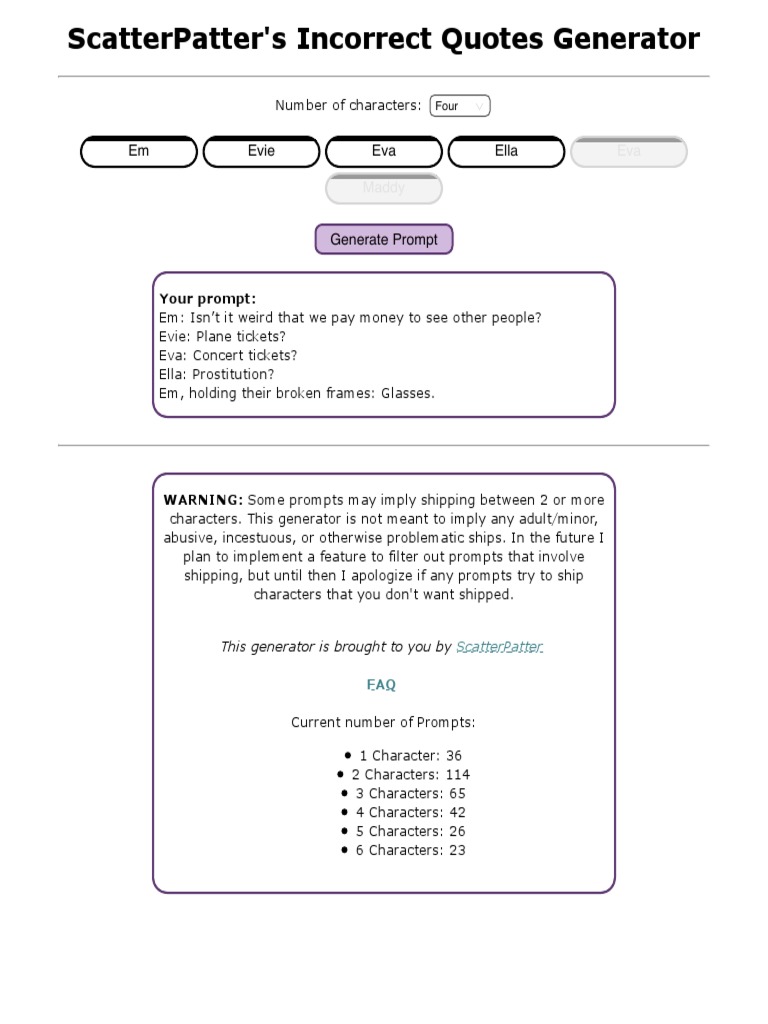 Incorrect Quotes Generator | PDF