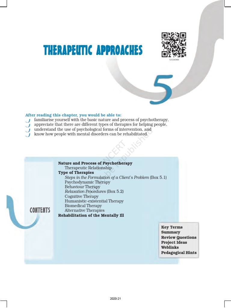 Overview of Therapeutic Approaches | PDF | Psychotherapy | Cognitive ...