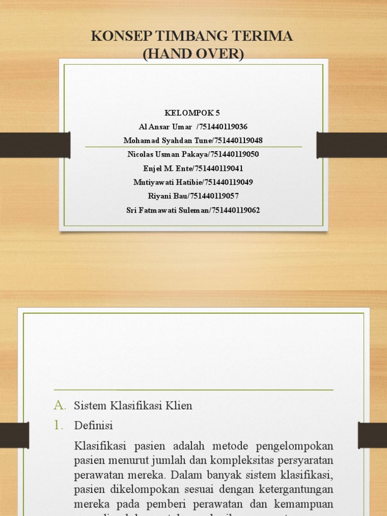 Konsep Timbang Terima (Hand Over) | PDF