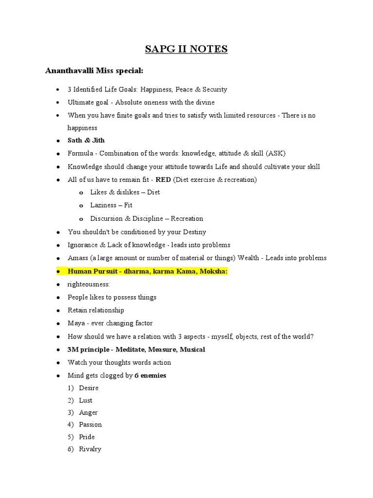 Understanding SAPG and Life Goals | PDF | Religion & Spirituality