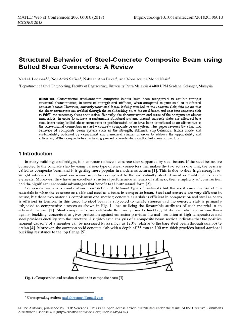 Structural Behavior of Steel-Concrete Composite Beam | PDF | Strength ...