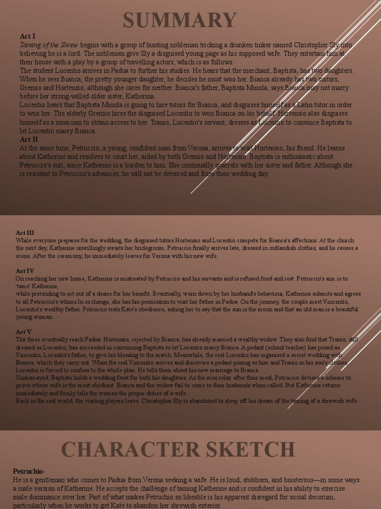 The Complex Depiction of Gender Relations | PDF | The Taming Of The Shrew