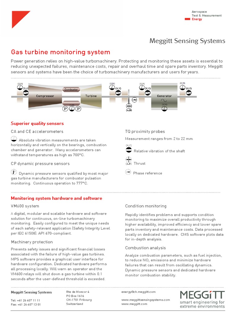 Gas Turbine Monitoring System: Meggitt Sensing Systems | PDF ...