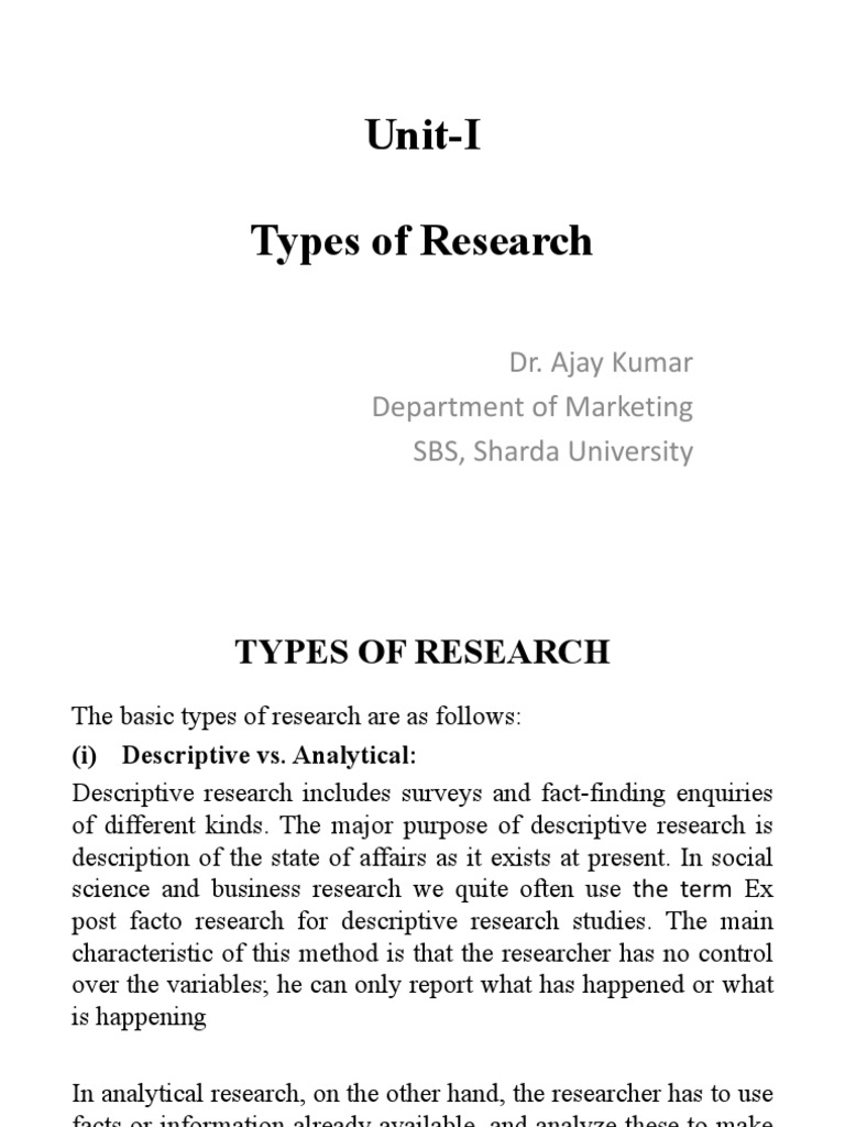 Unit 1.2. Types of Research | PDF | Theory | Empirical Evidence