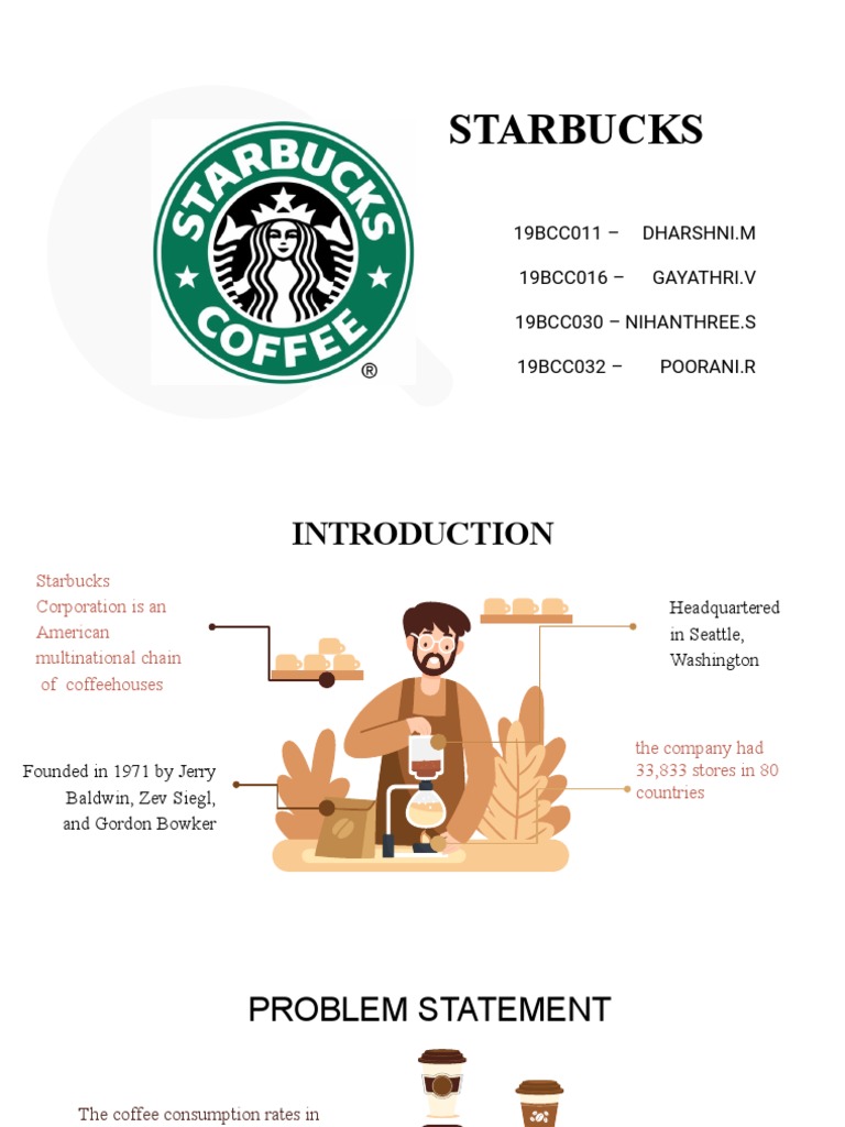 Starbucks: 19Bcc011 - Dharshni.M 19Bcc016 - Gayathri.V 19Bcc030 ...