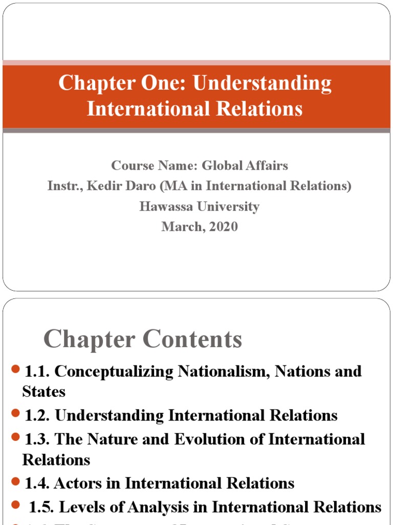 Chapter One: Understanding International Relations | PDF ...