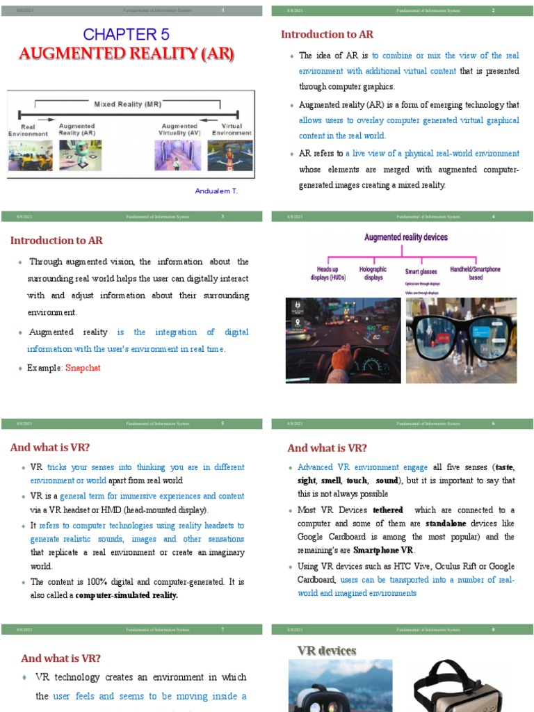 Exploring the Fundamentals of Augmented Reality, Virtual Reality and ...
