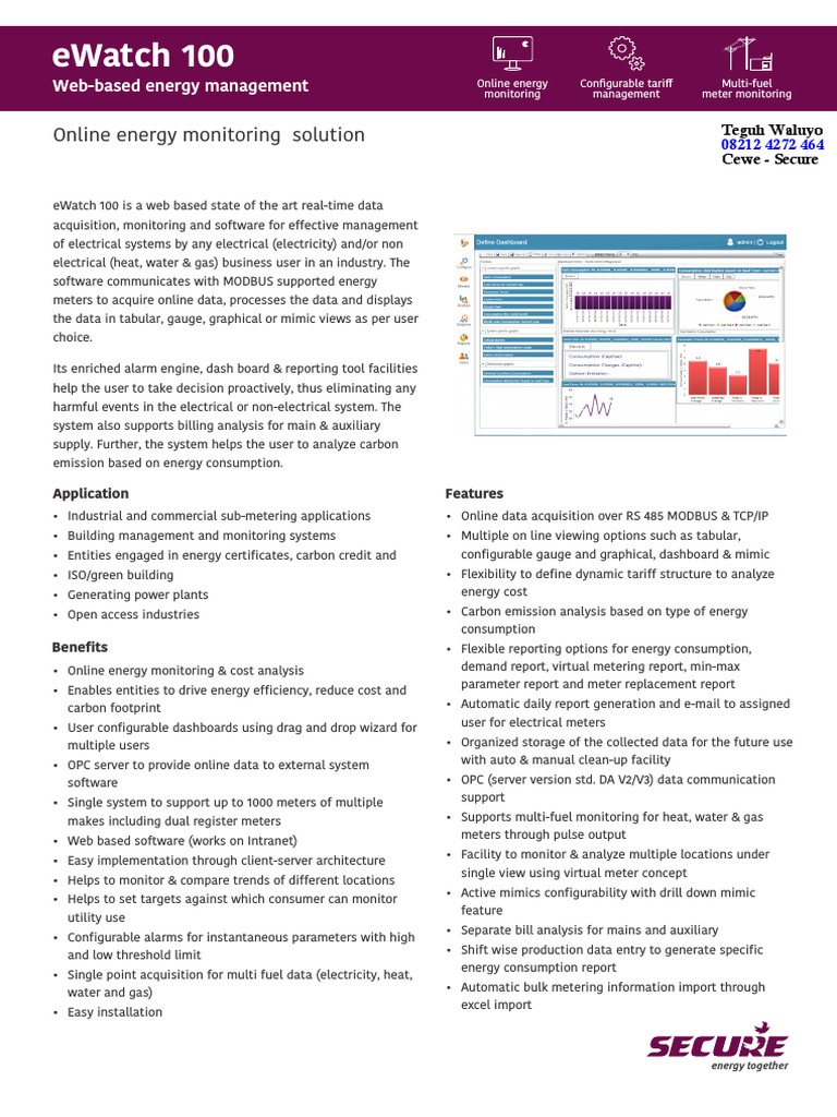 Ewatch 100: Online Energy Monitoring Solution | PDF | Web Application ...