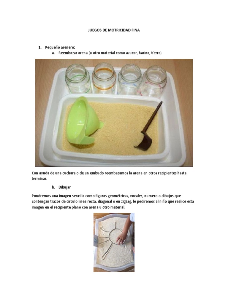 Juegos de Motricidad Fina en PDF | PDF | Cocina, comidas y vino | Hogar ...