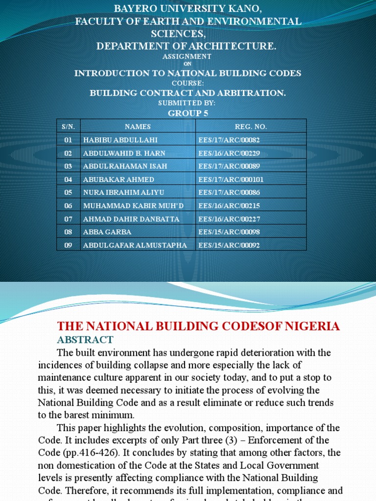 Introduction To National Building Codes Building Contract and ...