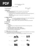 Detailed Lesson Plan in Tle Kitchen Utensils and Equipment | PDF ...