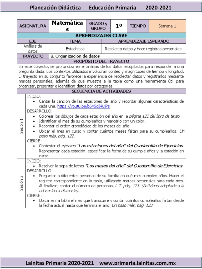 ?1er Grado Matemáticas Marzo (2020-2021) | PDF | Sustracción ...