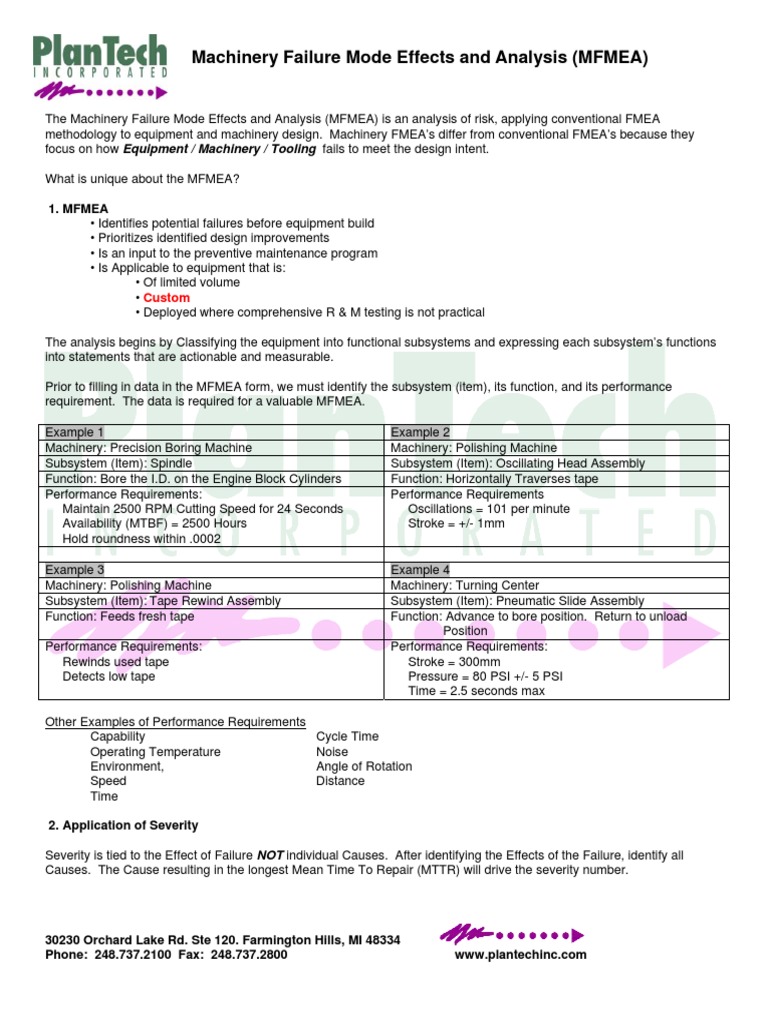 Machinery Failure Mode Effects Analysis | PDF | Machines | Engineering