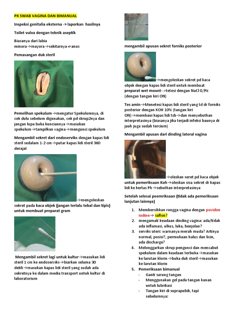 Px. Gyno, Swab Pap Smear Dan Iva, Swab Vagina Bimanual | PDF