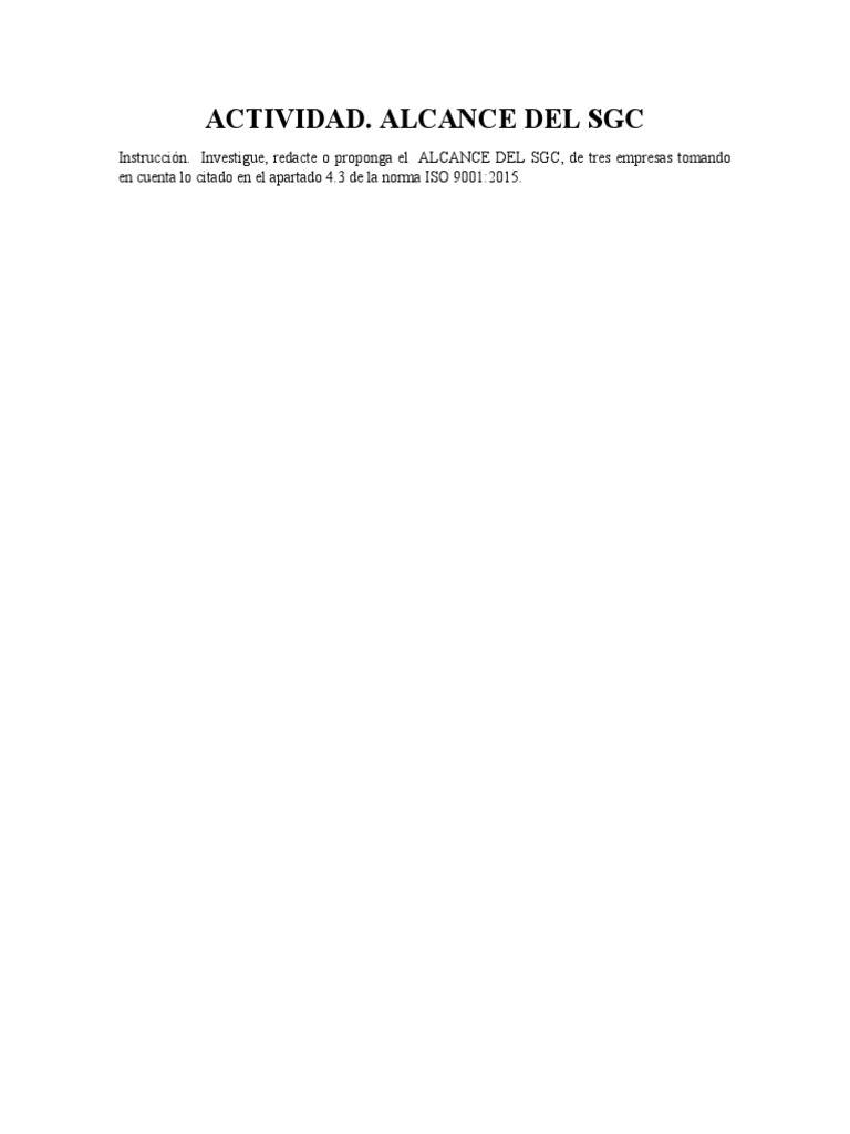 Alcance Del SGC (5) | PDF | Negocios