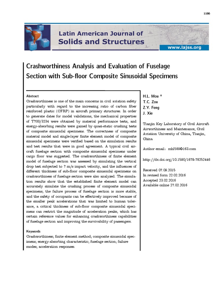 Aircraft Crashworthiness Insights | PDF | Young's Modulus | Strength Of ...