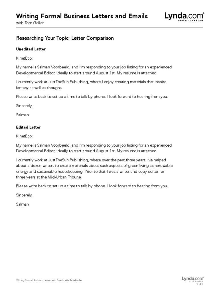 Researching Your Topic Letter Comparison | PDF