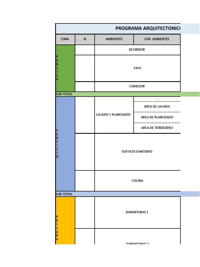 Programa Arquitectónico de Departamentos | PDF | Ingeniería de ...