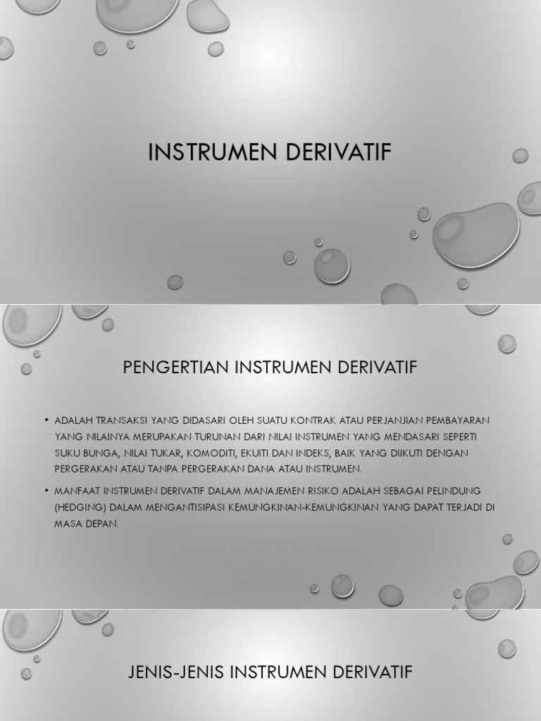 Pengertian dan Jenis Instrumen Derivatif | PDF