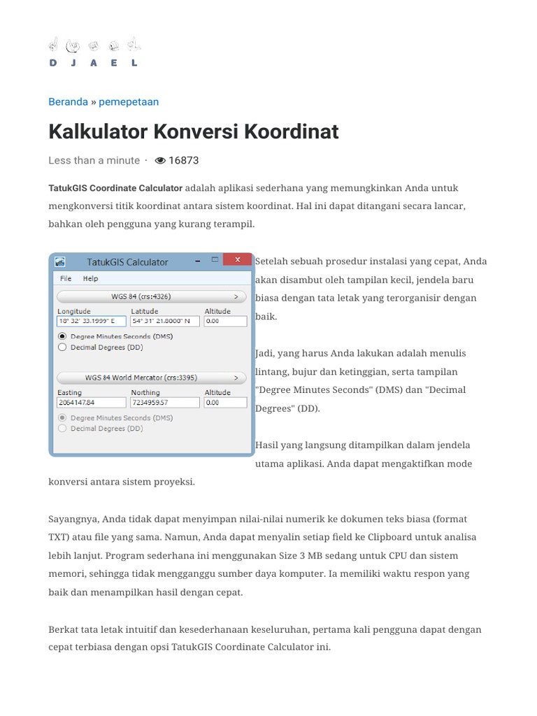 Kalkulator Konversi Koordinat | PDF