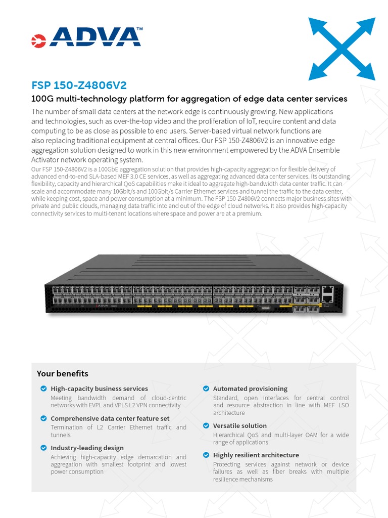 FSP 150-Z4806V2: 100G Multi-Technology Platform For Aggregation of Edge ...