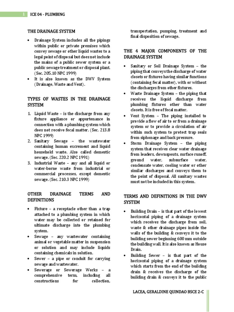 The Drainage System | PDF | Sewage | Sanitary Sewer
