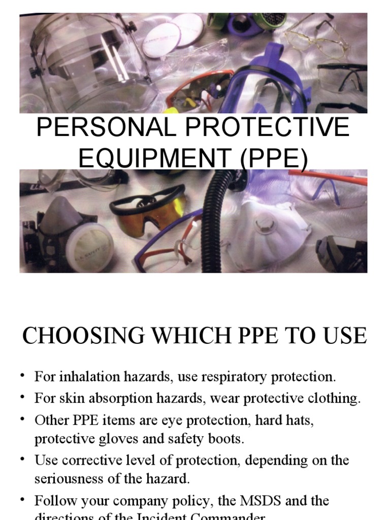 Personal Protective Equipment (Ppe) | PDF | Personal Protective ...