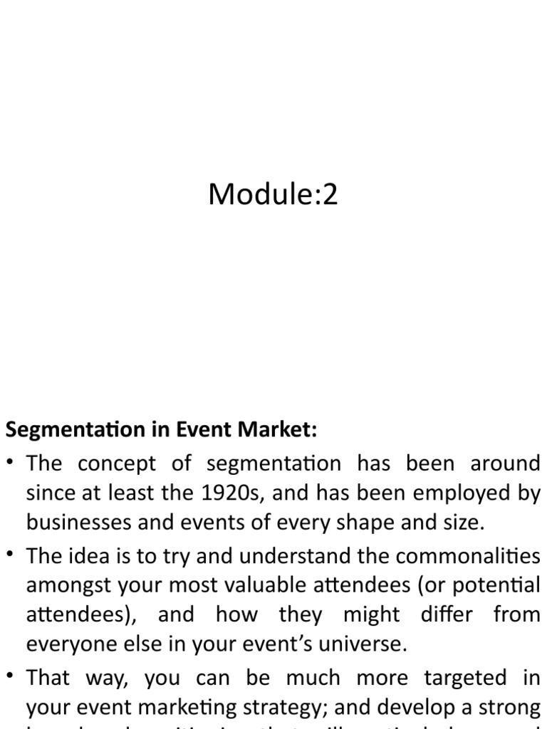 Event Market Segmentation Strategies | PDF | Market Segmentation ...