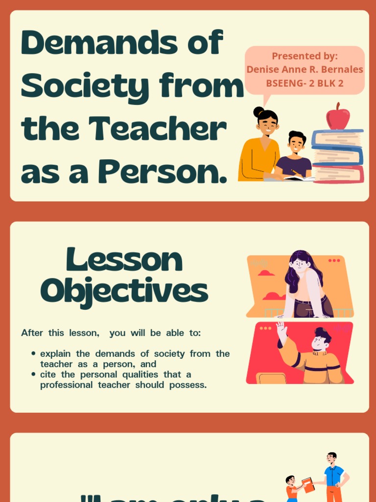 Demands of Society From The Teacher As A Person. | PDF | Teachers | Dignity