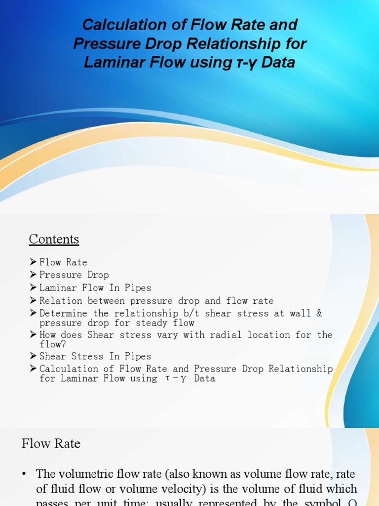 Relationship of - Flow Rate - Pressure Drop and Time | PDF | Fluid ...