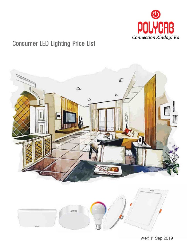 Consumer LED Lighting Price List: W.E.F. 1 Sep 2019 | Download Free PDF ...