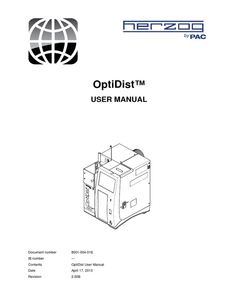 OptiDist User Manual 8001-004-01E - UM - 2-00B | PDF | Calibration ...