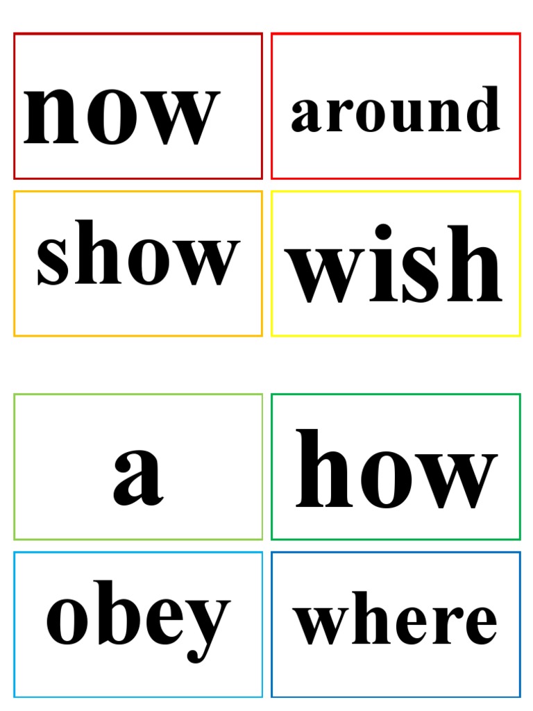 Sight Words Card | PDF