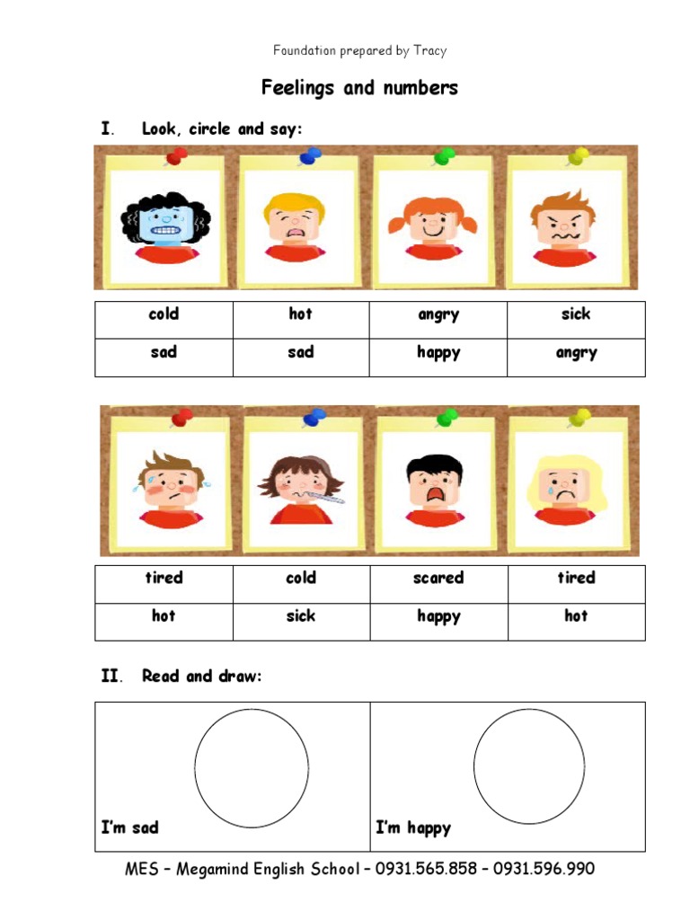 Feelings and Numbers: I. Look, Circle and Say | PDF