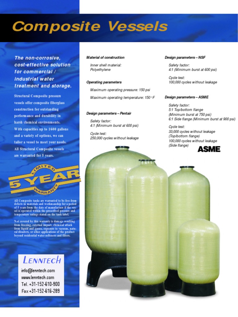 Pentair Structural Composite Tanks L | PDF | Chlorine | Gallon