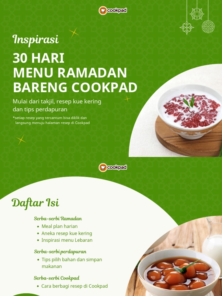 Menu Ramadan 30 Hari di Cookpad | PDF | Memasak, Makanan, & Anggur