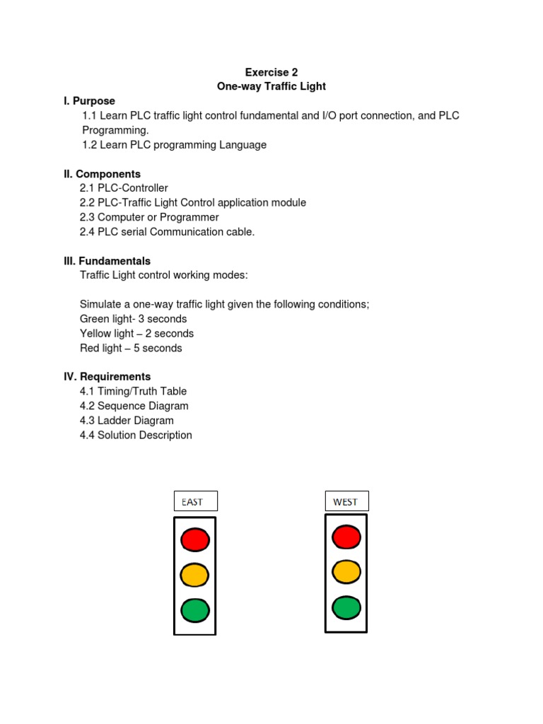 Exercise 2 One-Way Traffic Light | PDF | Relay | Programmable Logic ...