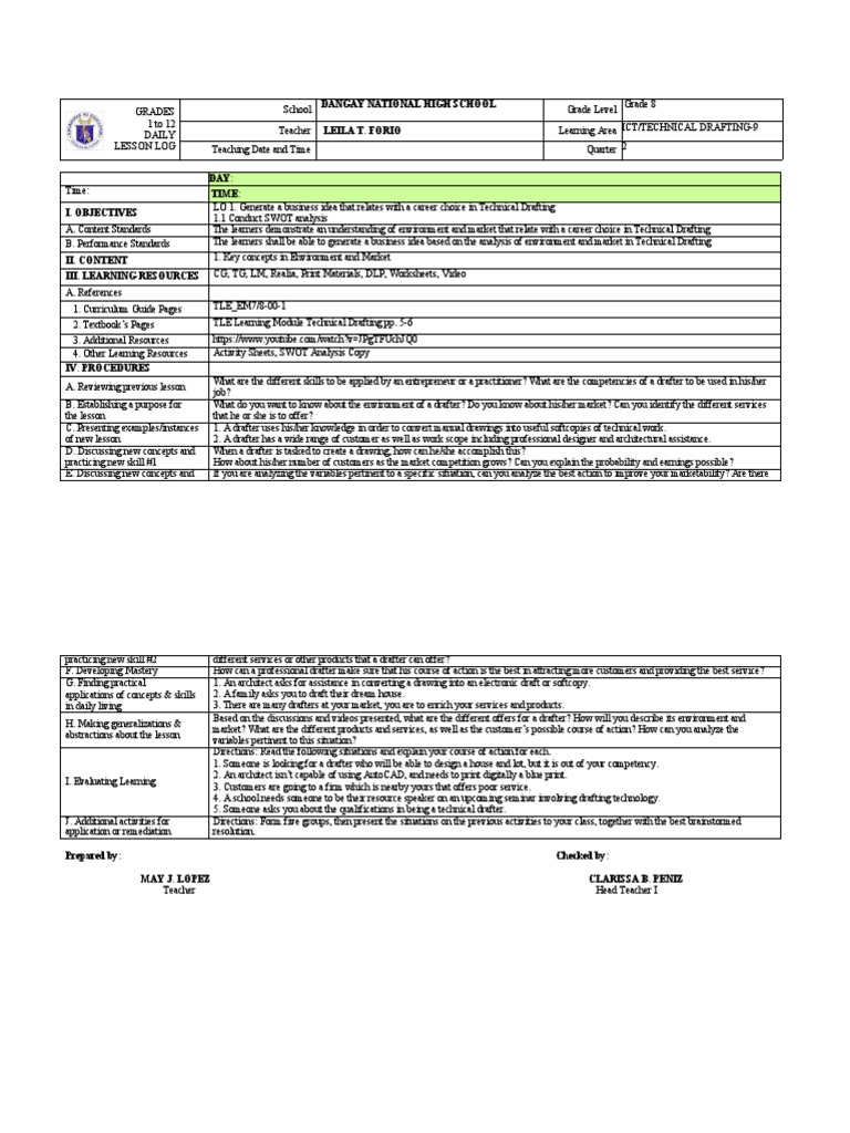 DLL Technical Drafting Exploratory | PDF | Technical Drawing | Learning