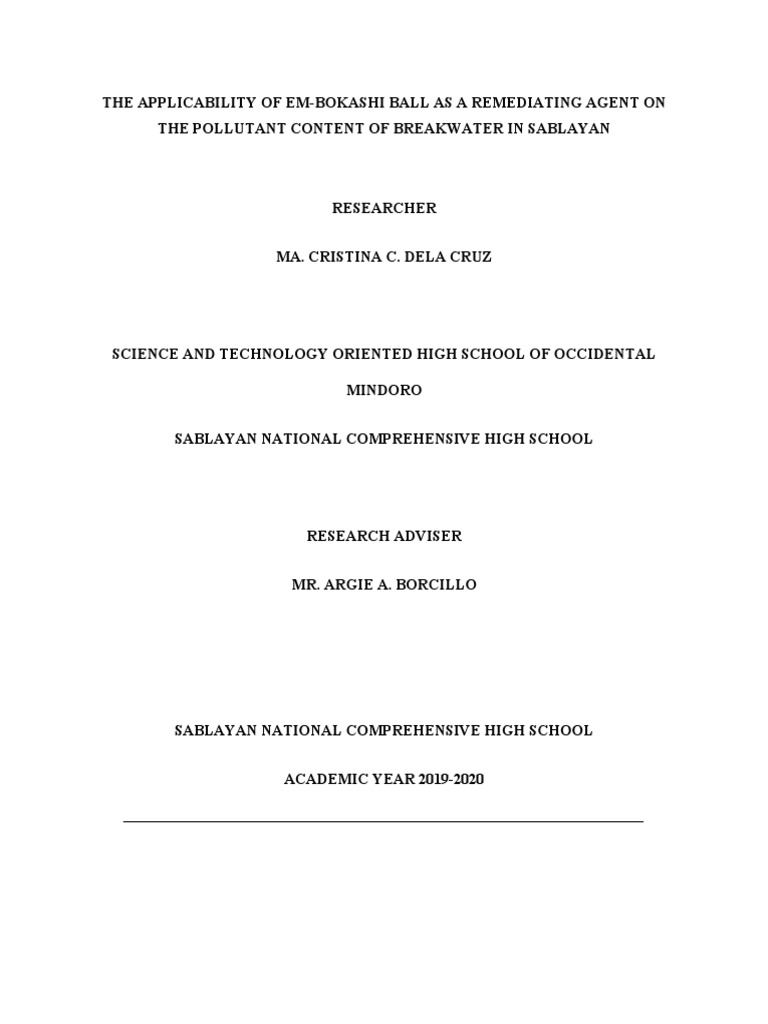 Research Plan 10. | PDF | Water Pollution | Bacteria