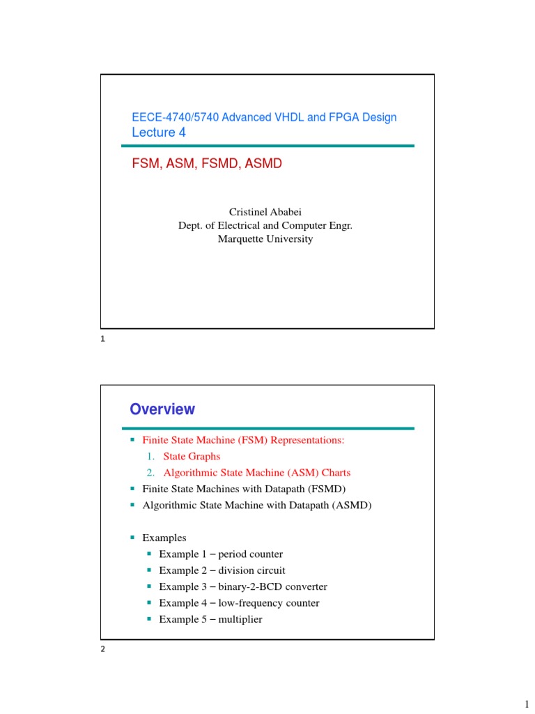 Advanced VHDL: FSM and ASMD Design | PDF | Binary Coded Decimal | Vhdl
