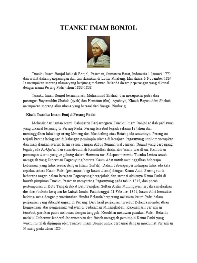 Tuanku Imam Bonjol | PDF