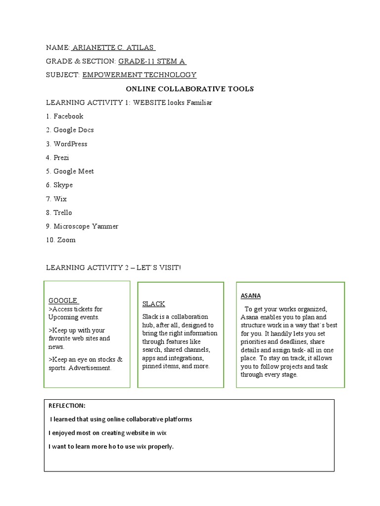 Etech Online Collaborative Tools Pdf