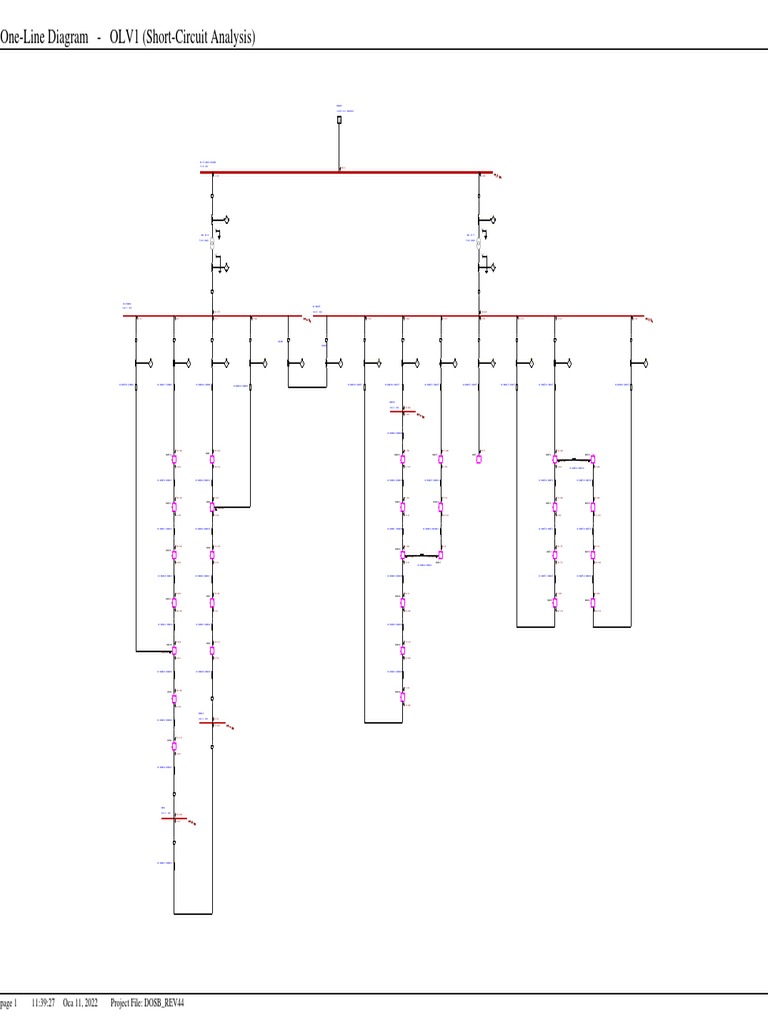 One-Line Diagram - OLV1 (Short-Circuit Analysis) | PDF