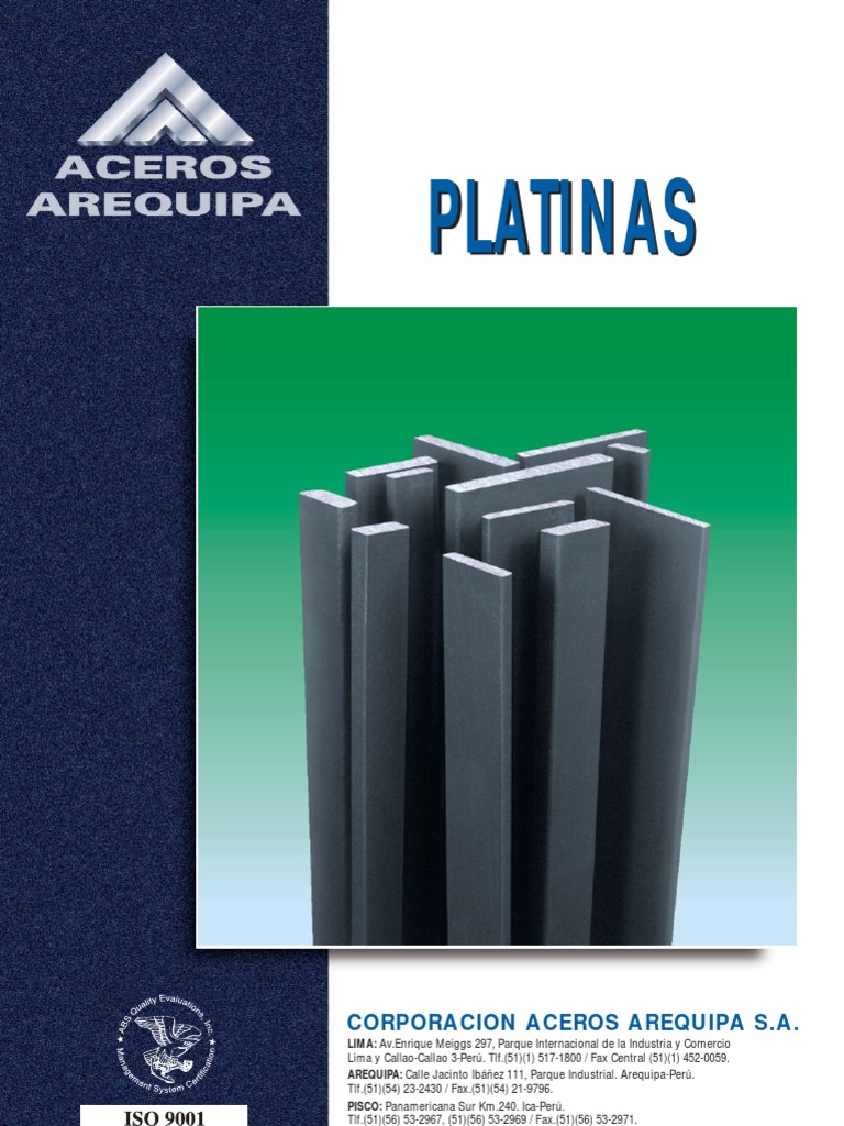 Aceros Arequipa Platinas | PDF | Acero estructural | Ingeniería
