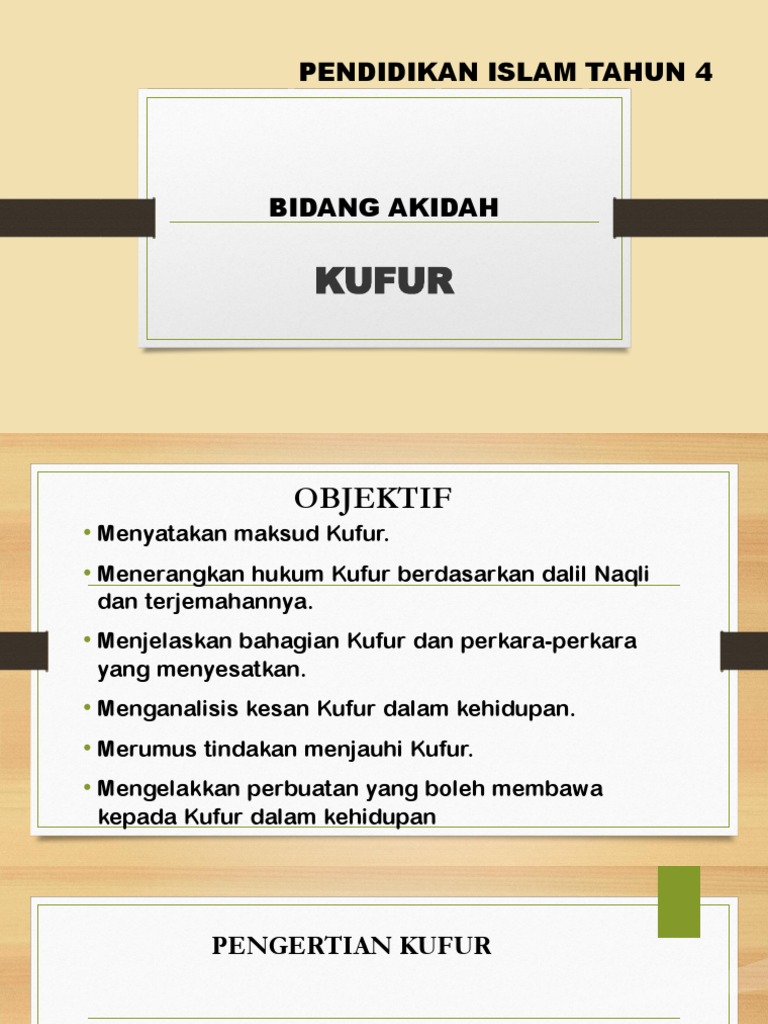 MENGENAL KUFUR DAN TINDAKAN MENJAUHINYA | PDF